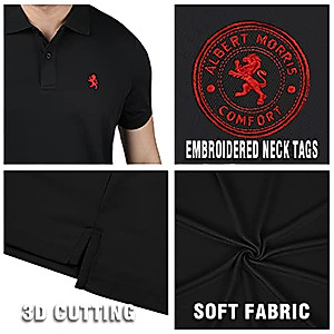 Albert Morris Mens Polo Shirts, Polo Shirts for Men, Shirts for Men, Short Sleeve Mens Shirts, American Classics, Medium