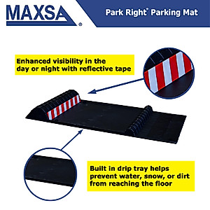 Maxsa 37359-RS Park Right 21" x 11" x 2" Parking Mat, Red