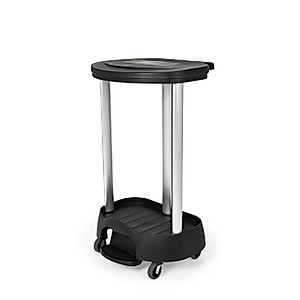Rubbermaid Commercial Products Executive Series Step-On Linen Hamper, Black, Laundry Basket with Wheels Best For Medical Waste in Hospitals in Patient/Lab/Emergency Rooms