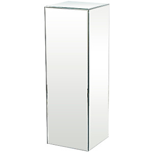 Silver Glass Mirrored Pedestal Table Glam