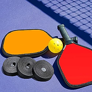 Kathfly 4 Rolls Racquet Head Protection Tape Black Racket Protection Tape Tennis Racket Tape Protects Edge Guard Compatible with Pickleball Paddles Tennis Rackets, Total 20 Meter