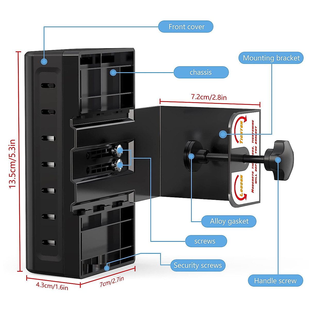 ODSD Video Doorbell Mount Anti-Theft, Adjustable Angle Mounting Cover Accessories for Camera Doorbell 1/2/3/3 Plus/4, No-Drill for Department Home Office Door Raven Black