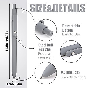 DIBALIYI Quick Dry Ink Pens, Gel Pens Fine Point Smooth Writing, Retractable 0.5 mm Black Ink Pens, Rollerball Pens for Note Taking School Office Supplies, Cute Pens for Women Gifts (5)