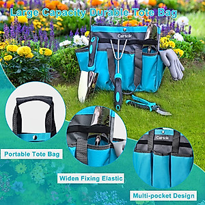 Gardening Tools, Carsolt 10 Piece Heavy Duty Stainless Steel Garden Tools Set with Ergonomic Rubber Handle. Variety of Gardening Hand Tools for Planting Gardening Kit with Gift Box Ideal Garden Gifts