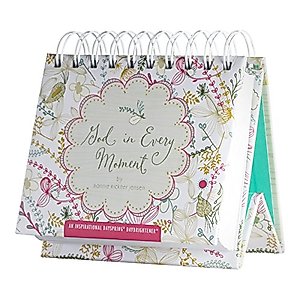 DaySpring Flip Calendar - God in Every Moment - 80299 White, 5 1/2" x 5 1/4" x 1 1/2"