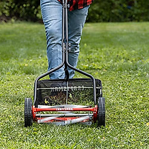Craftsman 304-14CR 14-Inch 5-Blade Push Reel Lawn Mower with Grass Catcher, Red