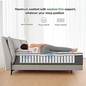 Novilla California King Mattress,12 Inch Gel Memory Foam Hybrid Mattress with Individually Pocket Springs, Breathable Mattresses for Cool Sleep,Motion Isolation & Pressure Relief, Medium Firm,vigour