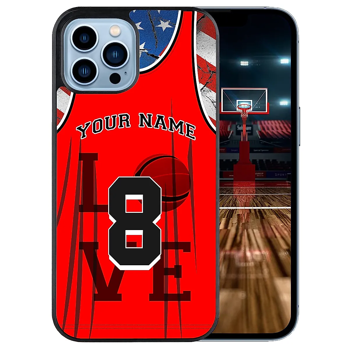 Custom Basketball Jersey Design Your Own Personalized Name and Number Rubber Cover Phone case for Samsung Galaxy A15/A25/A14/A54/A53 5G/A03S/A02S/A10E/A12/A13/A32/A33/A42/A51/A52/A71