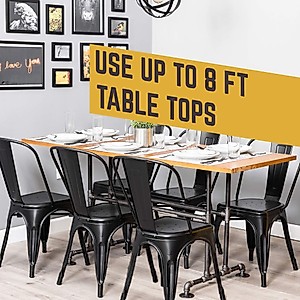 Pipe DÉCOR Industrial Table Rustic Pipe Kitchen Metal Frame 3/4 Inch Pipe Base 30" Height Sturdy Simple Table Base for Home Office, Basement, Study, Bridge Design