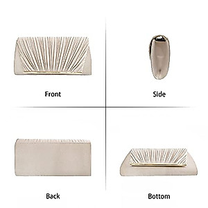 jessie Clutch Evening Bag for Women Purses Handbags Crossbody with Chain Elegant for Wedding Business Prom (Apricot)