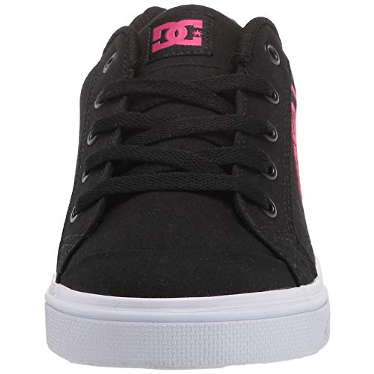 DC girls Chelsea Skate Shoe, Black/Pink Stencil, 12 Little Kid US