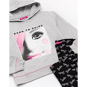 Barbie Hoodie & Leggings Girls Kids Doll Jumper Black Grey Clothes 3-4 Years