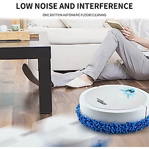 MEGCCR Dry and Wet Sweeper Low Noise Low Interference Intelligent Mopping Robot Automatic Multi-Directional Lazy Cleaning Machine (White)