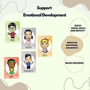 Emotion Cards for Kids (100 Cards) Feelings Emotions Cards for Autism, ABA Therapy, Social Emotional Learning and Development – Ideal for Toddlers, Preschool, Elementary Boys and Girls, Therapy Tools