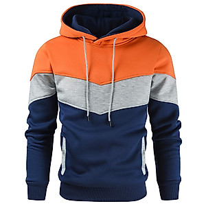 Gesean Men's and women's Novelty Color Block Pullover Fleece Hoodie Long Sleeve Casual Sweatshirt with Pocket