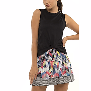 Lucky In Love Twist Front Tank (Black, X-Large)