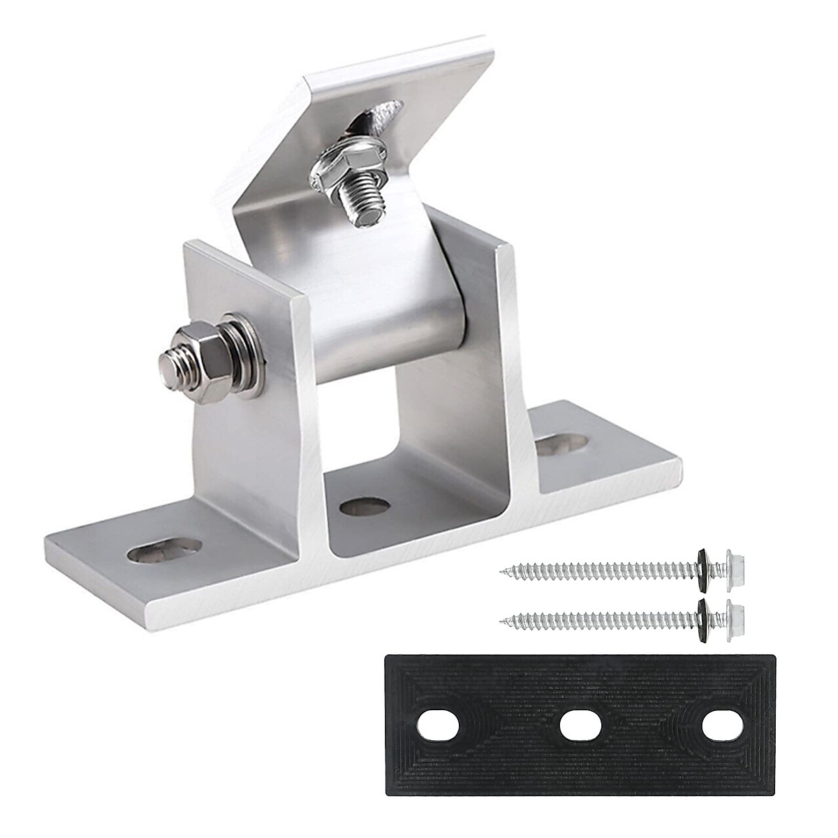 Copgge Adjustable Solar Panel Tilt Mount Bracket Solar Panel Roof Mount Stand RV Solar Panel Mounts Clamp Tilt Angle 10°-60° Individually Flat Roof Mount Holder for Solar Panel 400 W, 500 W (4)