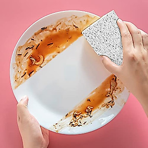 Zen Living Natural Sponge - Eco-Friendly Scrub Sponges for Kitchen - Non Scratch Odor Free Biodegradable Plant Based Scrubber Pads for Cleaning Dishes - Best Wooden Pulp Sponge (Brown-White, 12 Pack)