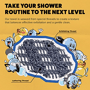 GOSHI Exfoliating Shower Towel - Rip-Resistant Exfoliating Washcloth for All Skin Types - Made in Japan