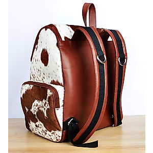 III-Fashions Cowhide Hair Print Fur Leather Fringe Diaper Backpack Rucksack / Knapsack Travel Shoulder Bag