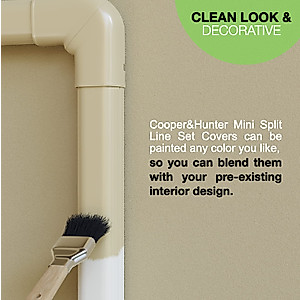 Cooper & Hunter Line Set Cover Kit for Mini Split Air Conditioners and Heat Pumps Paintable Durable Decorative (3" W / 12FT L)