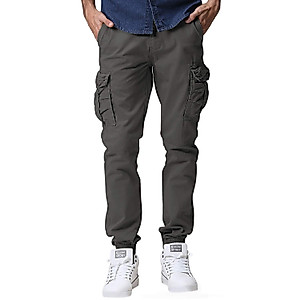 Match Men's Regular Fit Chino Jogger Cargo Pant (36W x 33L, 6539 Army Gray)