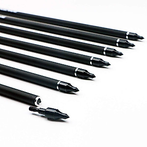 Pointdo 20inch Carbon Crossbow Bolts Crossbow Hunting Arrows with 4" Vanes and Replaced Arrowhead/Tip (12 Pack) (Green White)