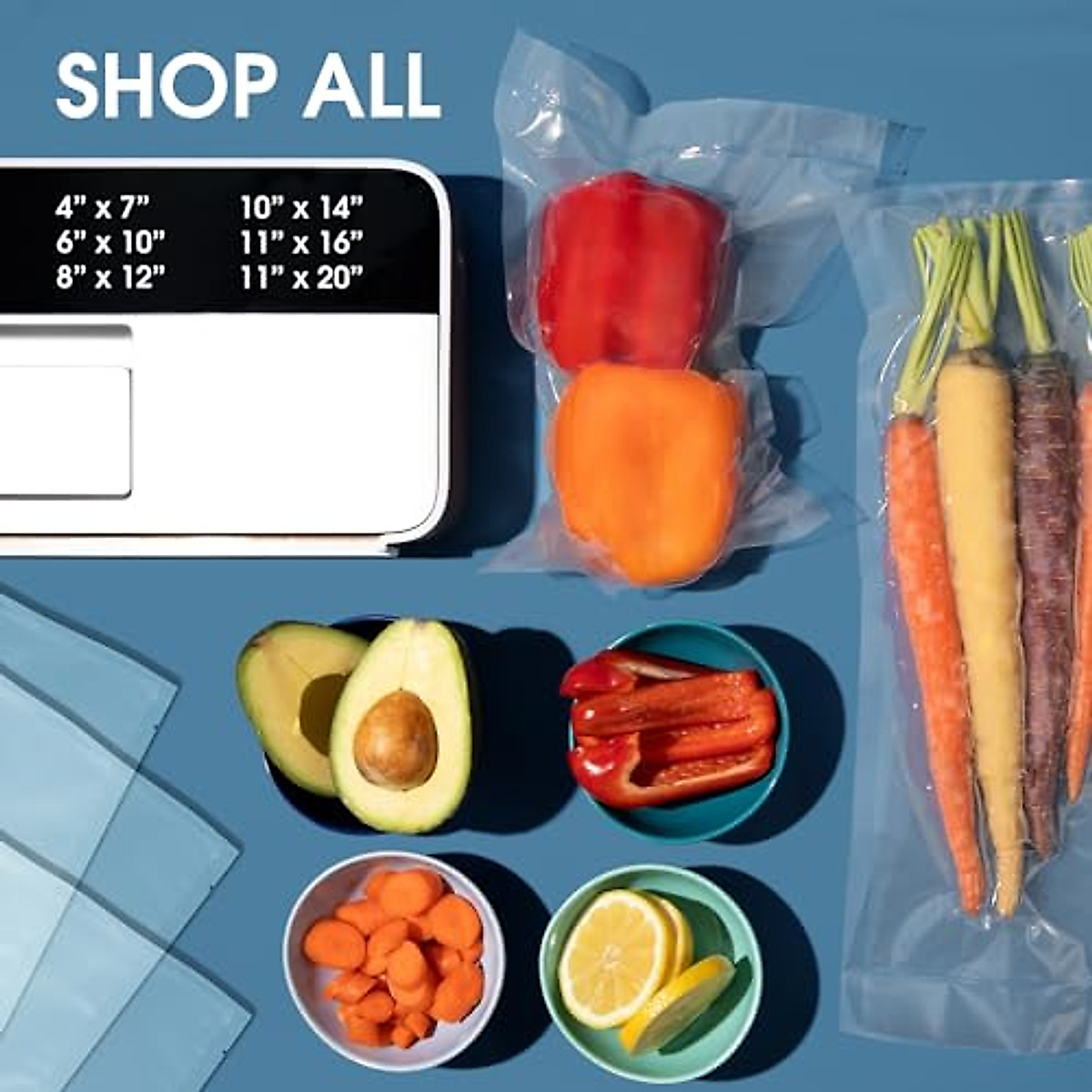 Spartan Industrial - 6" X 10" Vacuum Seal Bags for Food, Marinating, Freezing, Sous Vide Cooking - BPA-Free, Pack of 110