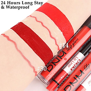 2 Colors Liquid Matte Lipstick and Lipliner Set, Brown Nude Lip Tint 24 Hour Waterproof Velvet Nonstick Cup Lipgloss Lip Stain Pigmented Lip Makeup Gift Sets for Girls and Women Labiales25&27