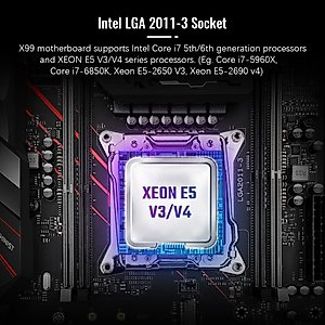 MACHINIST X99 Computer Motherboards, LGA 2011-V3 (Intel Core i7 5th/6th Gen) ATX Server Motherboard with VRM Fan (PCIe 3.0, Dual M.2, SATA 6Gb/s, DDR4, Gigabit Ethernet) for Intel XEON E5 V3/V4 series