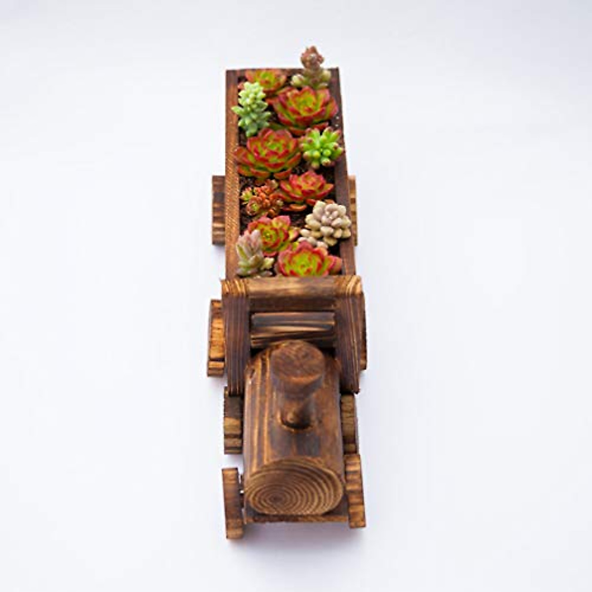 DOITOOL Home Decor Home Decor Plants Pots Succulent Pots Wooden Plant Pot Train Flower Pot Succulent Planter Flower Pots Bonsai Container Decoration Woodsy Decor Plants Pots Car Decor