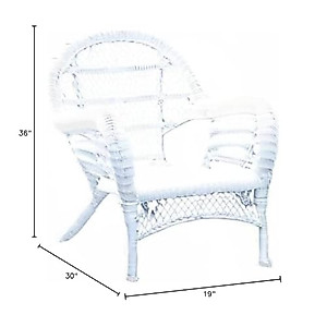Jeco Carell Furniture Modern/Contemporary Wicker Chair in White