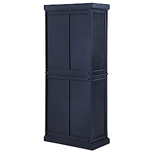 Crosley Furniture Seaside Kitchen Pantry Cabinet, Distressed Navy