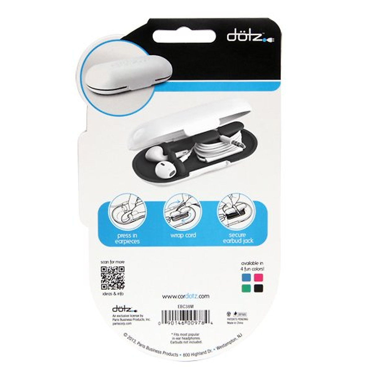 Dotz Earbud Case, Protection and Storage for Earbuds, Including Wireless Earbuds, Green (EBC38M-CE)