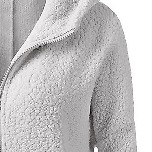 JMMSlmax Winter Warm Fleece Coats Jackets for Women Plus Size Hooded Full Zip Long Sleeve Casual Fuzzy Hooded Coats Outwear