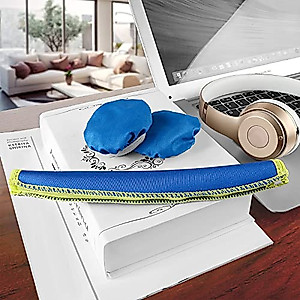 Geekria Stretchable and Washable Earphone Covers and Headband Cover Fits B S0lO Pro, Solo3, Solo2.0 Wireless Headphone/Ear Cushion Covers/Earpad Protectors + Headband Protector (Pop Indigo)