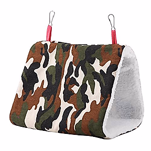 HEEPDD Bird Hammock, Warm Soft Parrot Nest Hanging Hut Tent for Parakeet Cockatiel Lovebird Budgie Finch Canary Cockatoo African Grey Amazon Macaw (#5) Nests