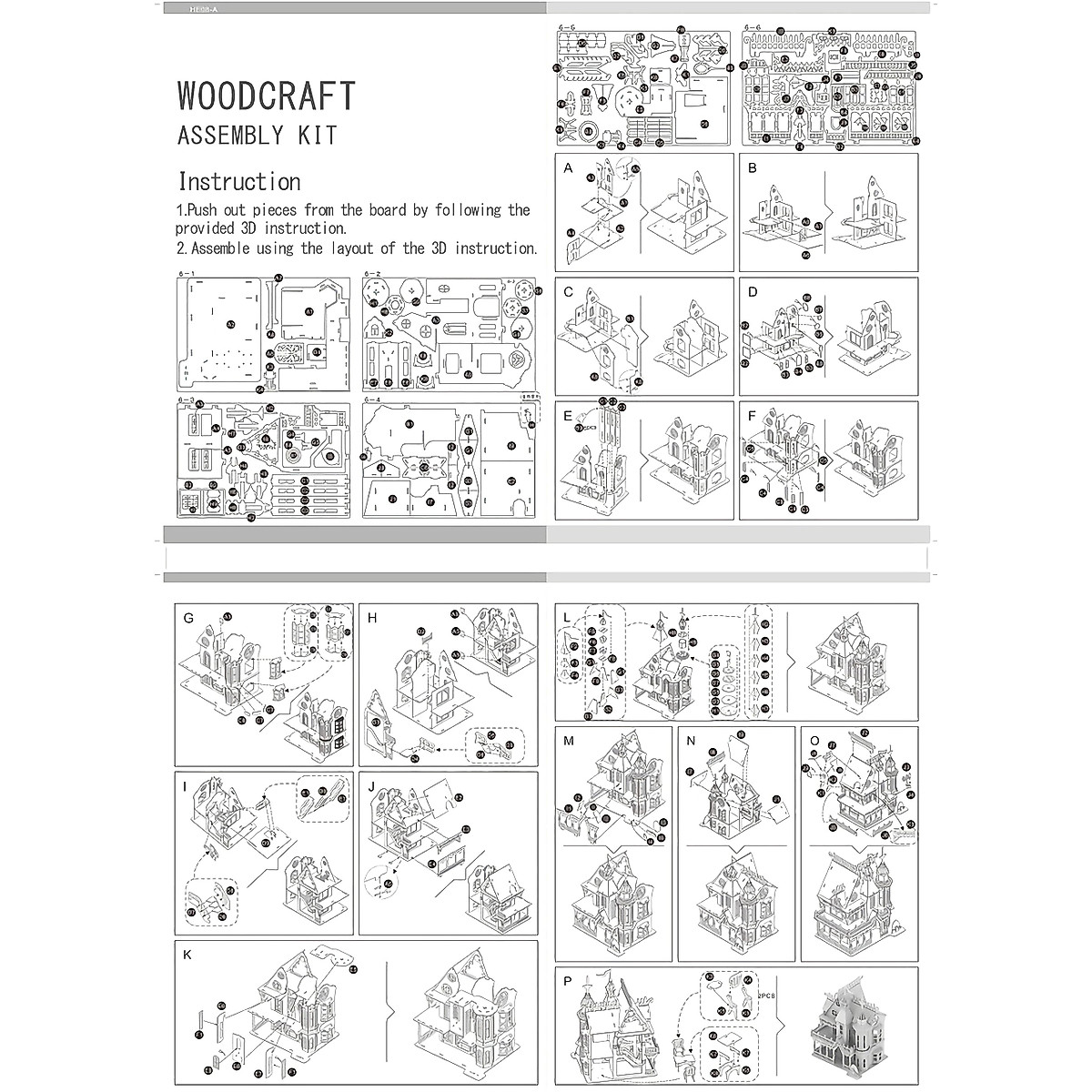 Wewinn 3D Wooden Puzzles Laser Engraving DIY Safe Assembly Constructor Kit Toy for Teens and Adults (F3 Villa)