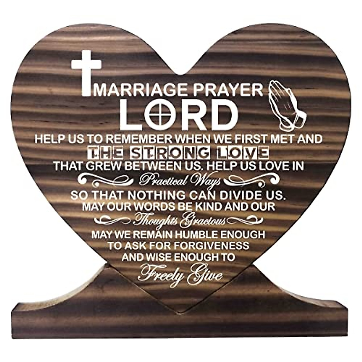 Marriage Prayer Inspirational Quote Wood Plaque, Gift Wood Plaque Heart, Heart Wood Sign, Lord, Help us to Remember When we First met, Great Gift for Christian Family, Ideal Bridal Shower Gift
