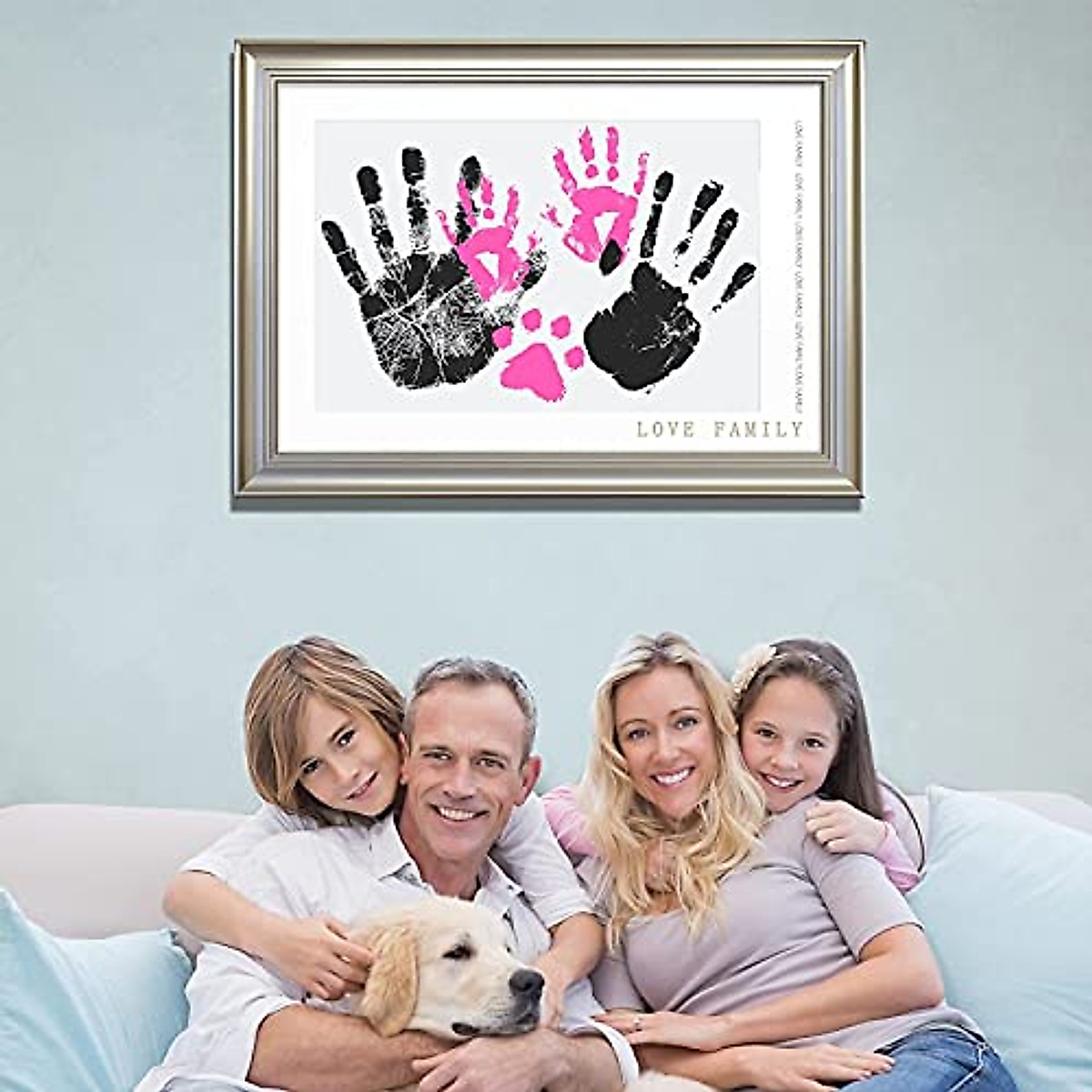 WEWESGAO Ink Pads for Baby Footprints and Pet Paw Print kit,Non-Toxic and Acid-Free Ink, Easy to Wipe and Wash Off Skin, Smudge Proof,Baby Footprint Kit,Long Lasting Keepsakes(Black)