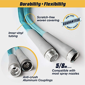 Aqua Pro RV Drinking Water Hose 50 ft, Safe, BPA, Lead, Kink Free, Heavy-Duty, Lightweight, 50% Lighter Than Standard Hoses, ⅝” Diameter, Fits Most Sprayers, Nozzles and Sprinklers