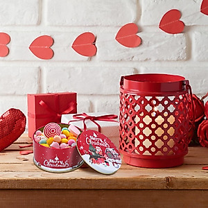 DOITOOL 12 Pcs Christmas Cookie Tin with Lids,Round Metal Cookie Box Christmas Candy Jars,Festive Cookie Containers Xmas Tin Box,Christmas Tinplate with Lids for Storing Candies Biscuits Treat