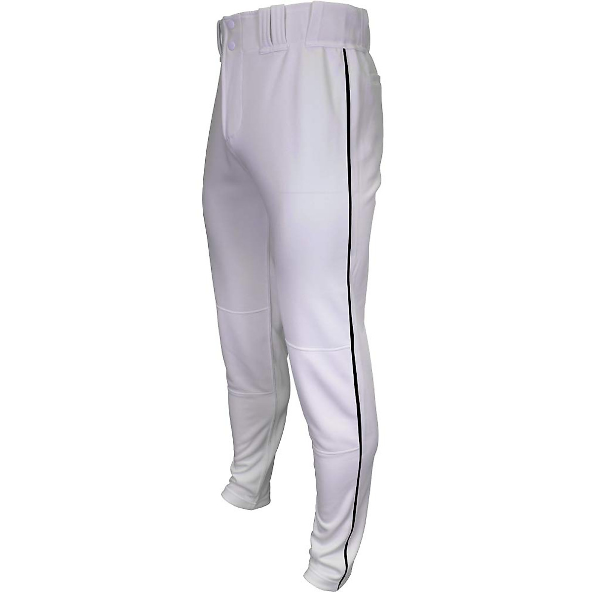 Marucci Sports - Tapered Double-Knit Piped Pant White/Black, White/Black, Youth Medium, Double-Knit Pants, Men's Apparel (MAPTTDKPIP-W/BK-YM)
