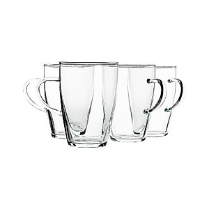 Simax Glass Coffee Mugs, 13.5 Oz Borosilicate Glass Mugs for Hot Beverages, Clear Tea Mug, Mugs for Coffee, Glass Mugs with Handles, Coffee Mug, Clear Coffee Mugs Set of 4
