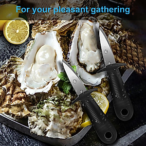 KUBQLIG 6Pcs Oyster Shucking knife, Stainless Steel Oyster Knife, Shucking Oysters, Oyster Shucker with Ergonomic Handle, Dishwasher Safe, For Kitchens, Barbecues, Restaurants, Parties