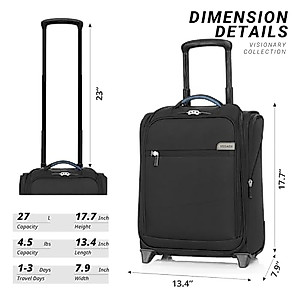 Verage Carry On Underseat Luggage with Wheels & USB Port, 16 Inch Wheeled Spinner Bag Carry-on Luggages for Airlines, Lightweight Suitcase Men Women, Pilots and Crew(16-Inch Rolling Underseat)