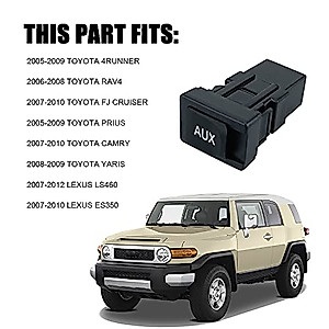 Auxiliary Input Jack Aux Port Audio Adapter Compatible with 2005-2009 Toyota Camry RAV4 Prius Yaris FJ Cruiser 4Runner Lexus ES350 LS460 Replacement for 86190-06010 86190-53010