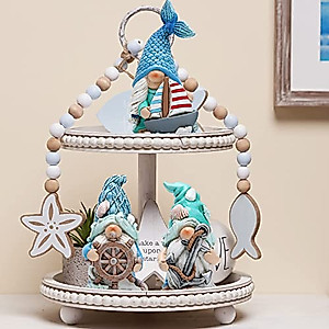 Hodao 3PCS Ocean Animals Gnomes Summer Decorations Handmade Beach Element Decor Swedish Gnomes Nisse Scandinavian Gnomes Elf Fall Decorations Indoor Home Ornaments Summer Gnomes Figurines (Ocean1)