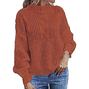 ADJHDFH Pink Sweater Orange Turtleneck Sweater Women Knit Sweater For Women Women’S Cardigan Sweaters Tunic Sweaters For Women To Wear With Leggings 1 million dollar item 1 dollar clothes for women