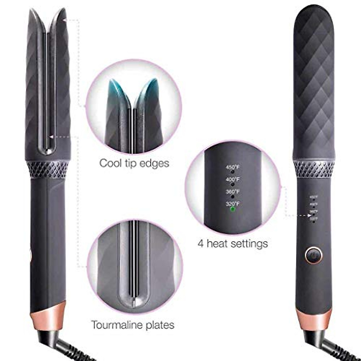 SUTRA Professional Styling Wand | 2-in-1 Hair Straightener/Flat Iron, and Curling Iron, Curl, Wave, or Straighten Hair, 4 Heat Settings, 1-inch, Black,1 Count (Pack of 1)